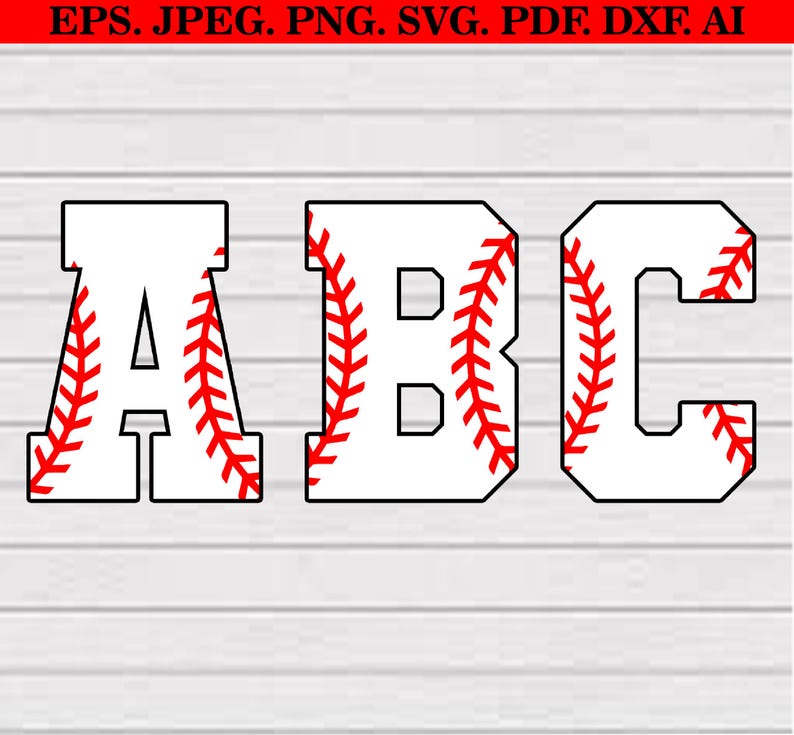 Baseball Font Svg, Baseball Alphabets Svg, Baseball Letters and Numbers ...