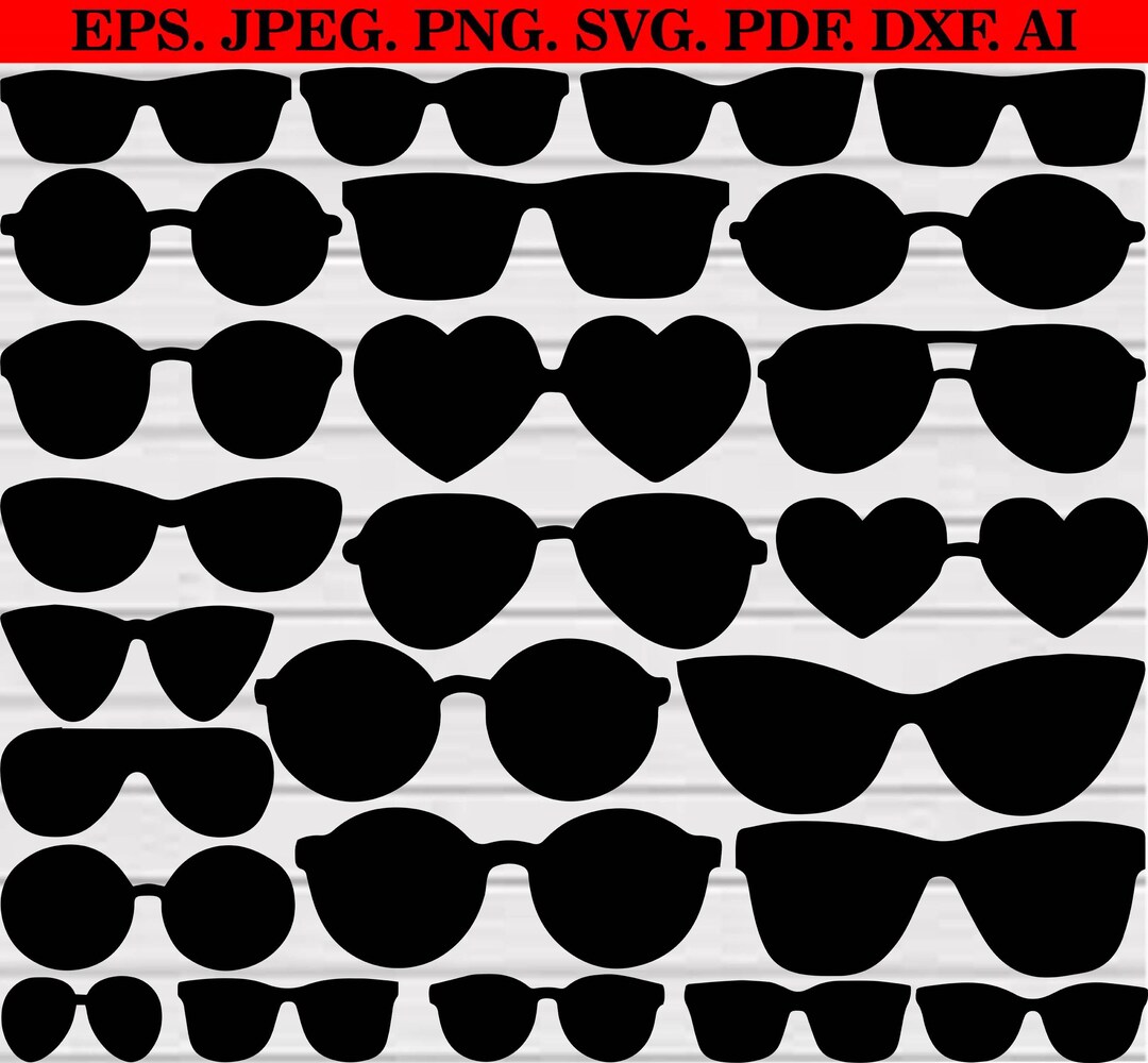 Sunglasses Svg Bundle, Sunglasses Clipart, Summer Svg, Sunglasses ...