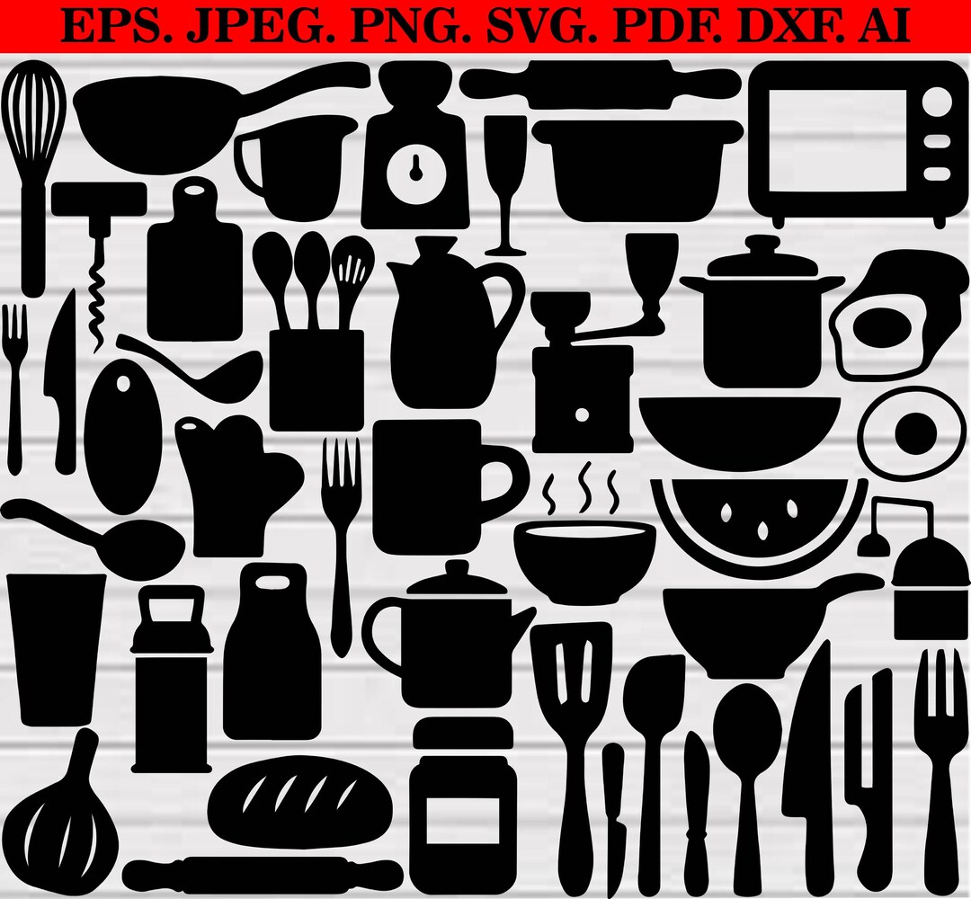 Kitchen Svg Bundle, Kitchen Png Bundle, Kitchen Tools Svg, Kitchen ...