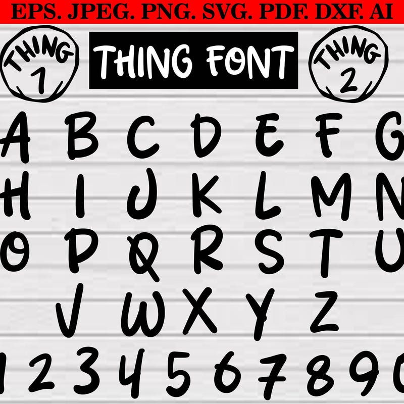 Thing 1 Font - Etsy
