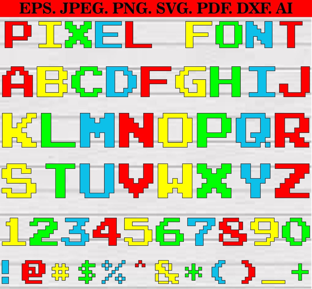 Gaming Font Svg Bundle, Pixel Font Alphabet Svg, Pixel Font TTF, Gamer ...