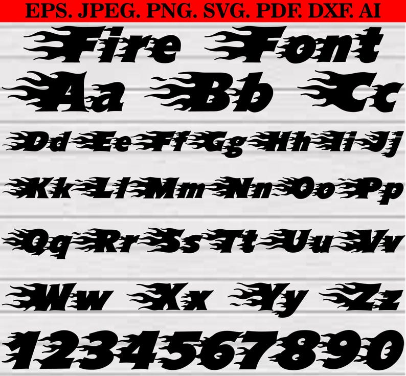 Fire Font SVG Bundle, Flame Alphabet (digital Files) - Etsy Canada