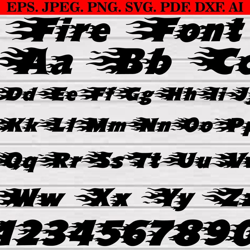 Halloween Flame Fonts - Etsy