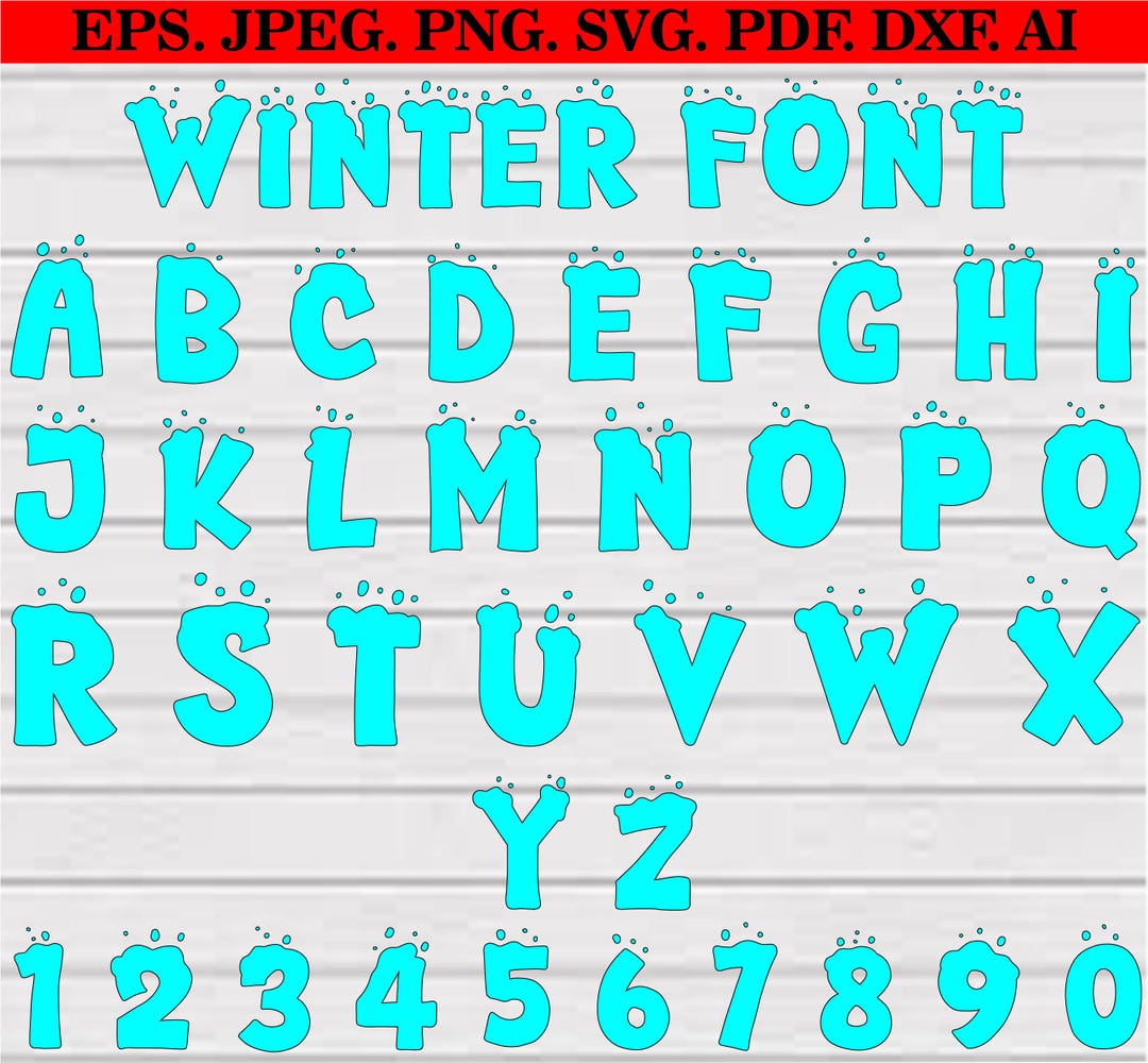 Winter Font Svg Bundle, Winter Font Clipart, Snow Font Svg, Christmas ...