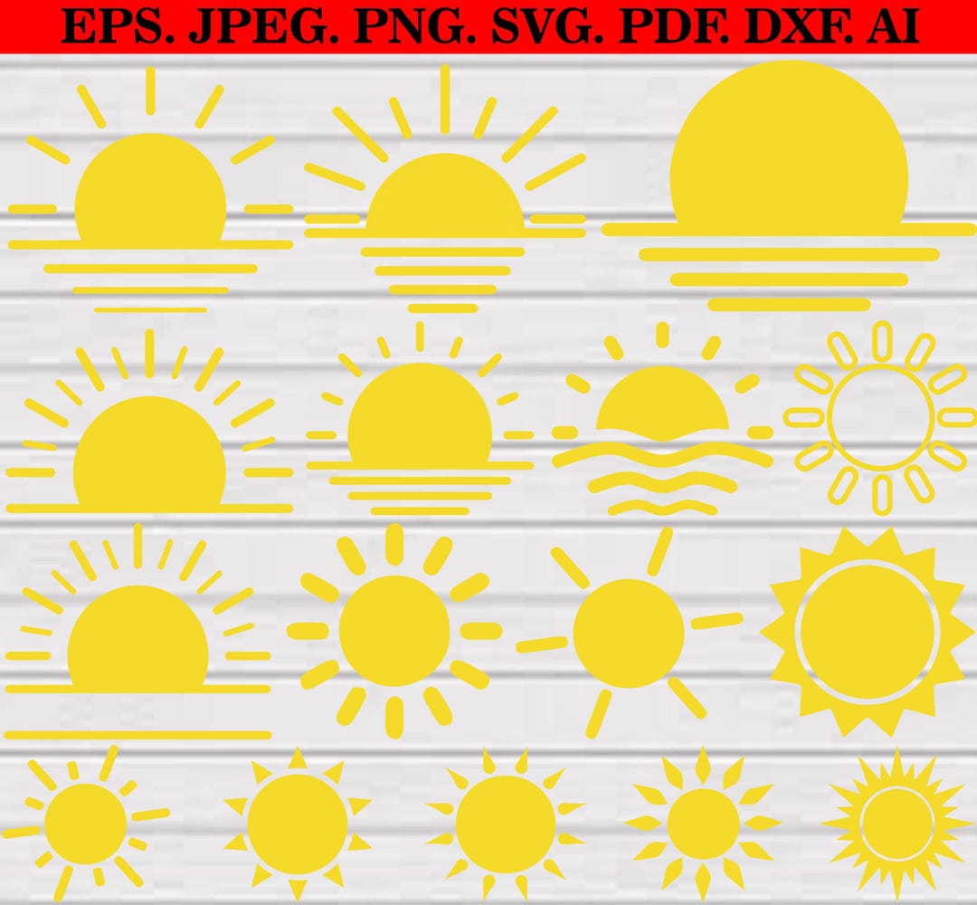 Sunrise Svg Bundle, Sunset Svg Bundle, Sun Svg, Sunrise Clipart ...