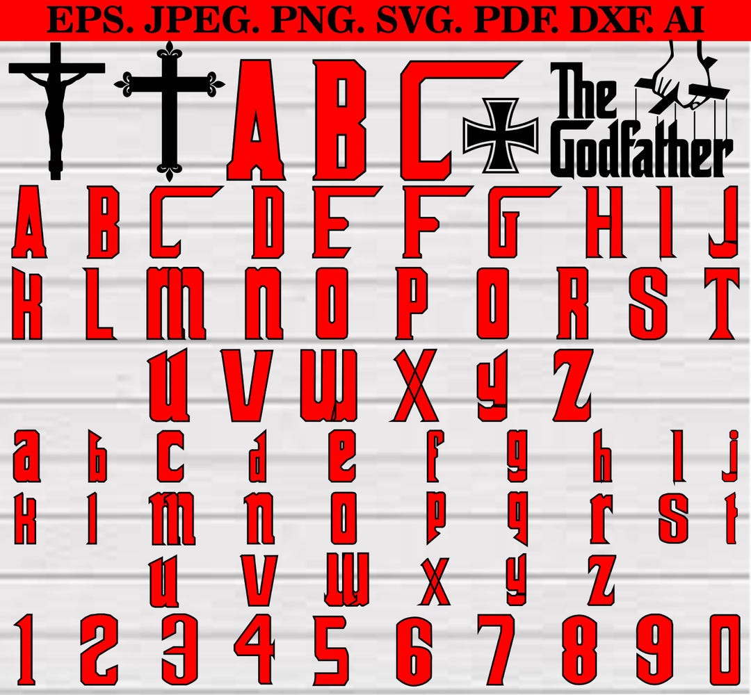 Mafia Godfather Font, Godfather Font Svg, Godfather Clipart, Godfather ...