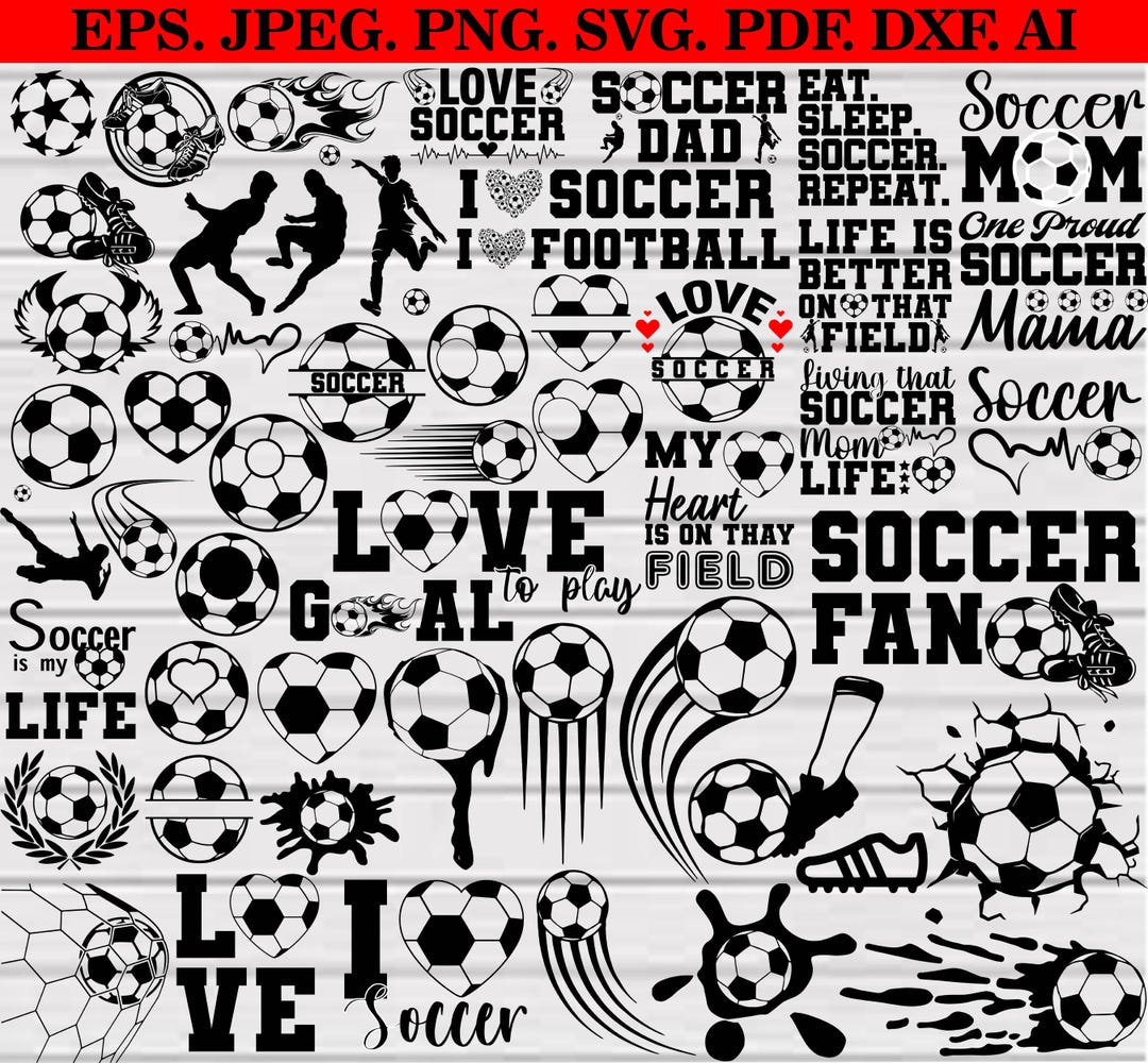 Soccer Svg Bundle, Soccer Clipart, Soccer Svg, Football Svg, Soccer ...