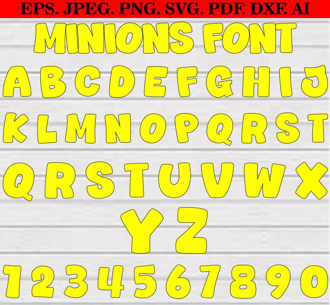 Minions Font Svg Bundle, Minions Font TTF, Minions Svg Letters, Minions ...