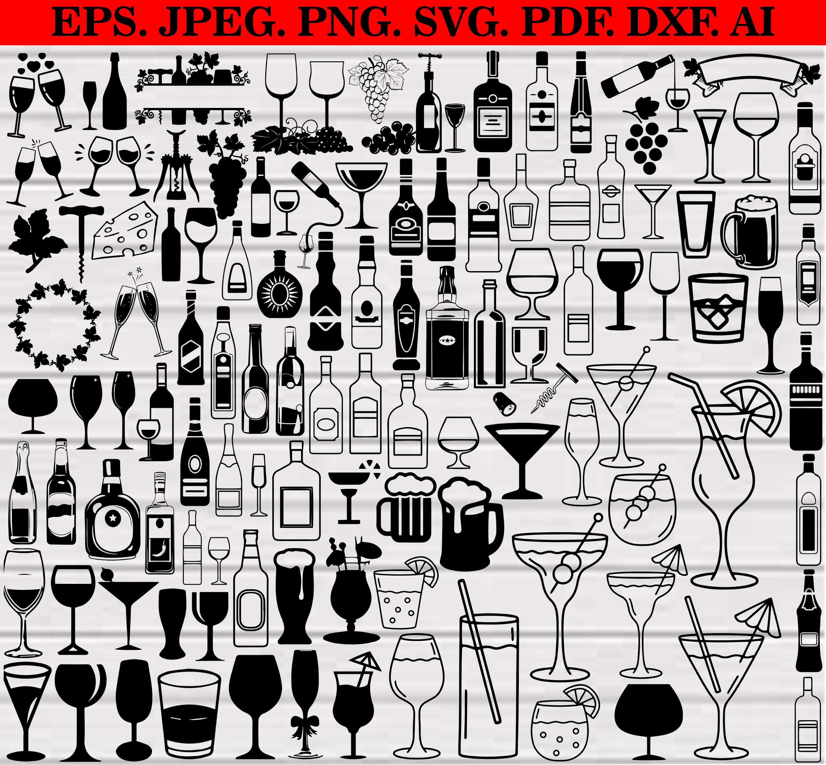 Wein-Svg-Bundle, Wein-Svg, Trink-Svg, Wein Clipart, Weinglas-Svg, Wein ...