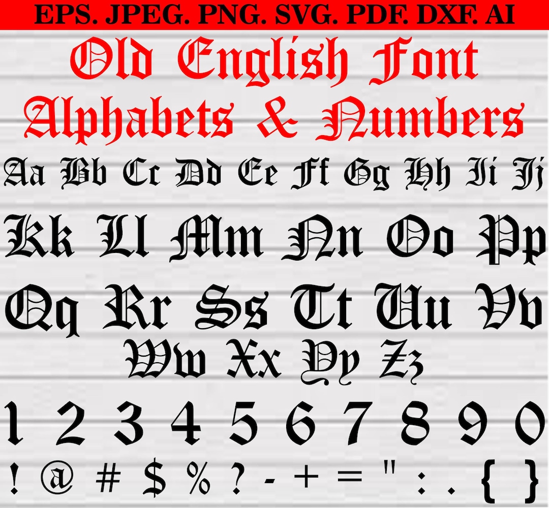 Old English Font Svg Bundle, Old English Alphabet Svg, Old English ...