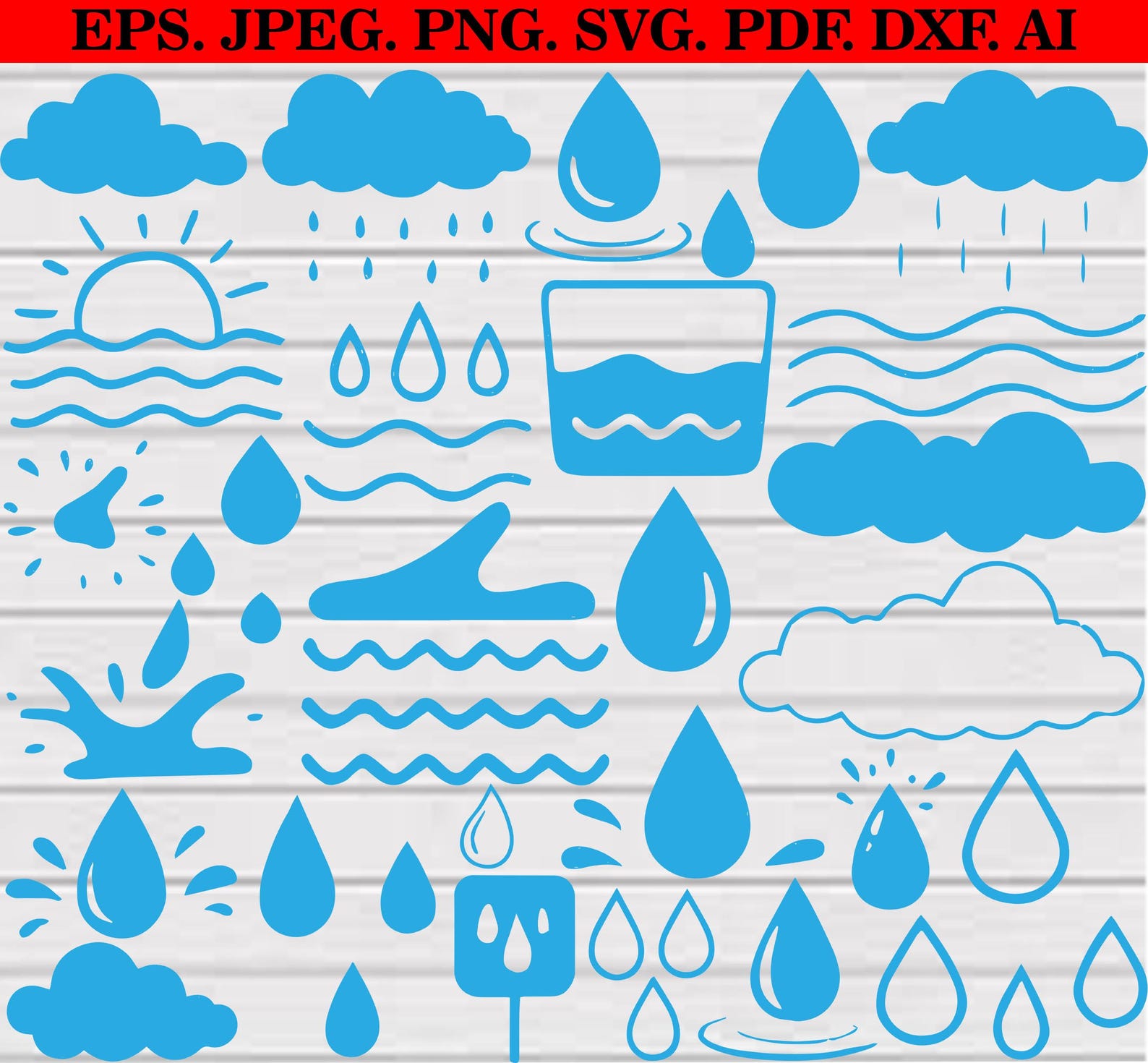 Water Drops Svg Bundle, Water Drops Clipart, Splash Svg, Rain Drop Svg ...