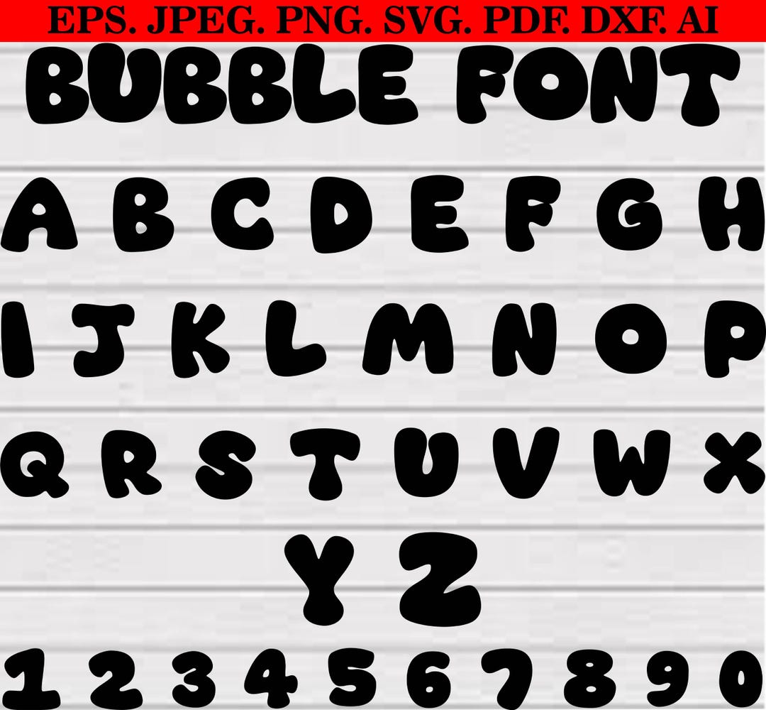 Bubble Font Svg Bundle, Groovy Font Svg, Bubble Script Font Svg, Retro ...