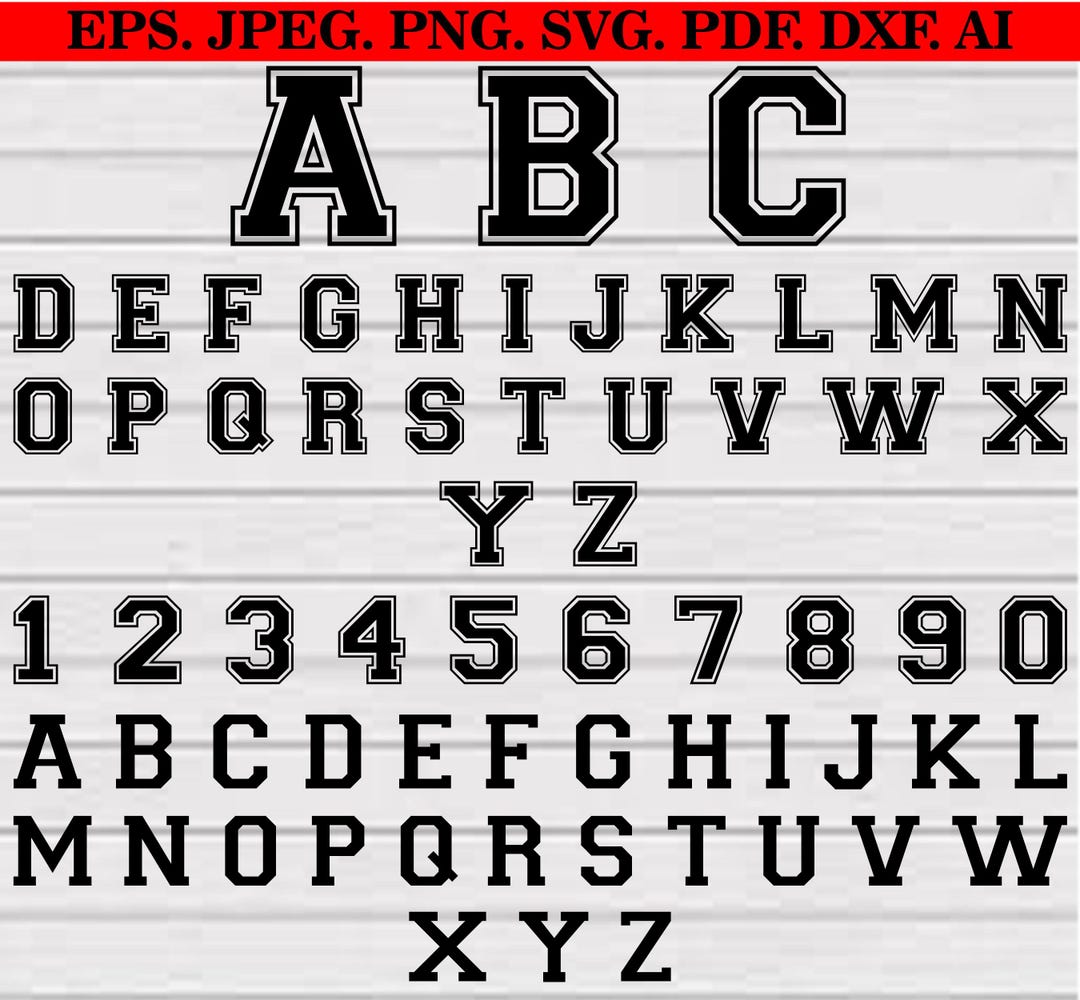 Varsity Font Svg, Jersey Font Svg, Varsity Letters Svg, Varsity ...