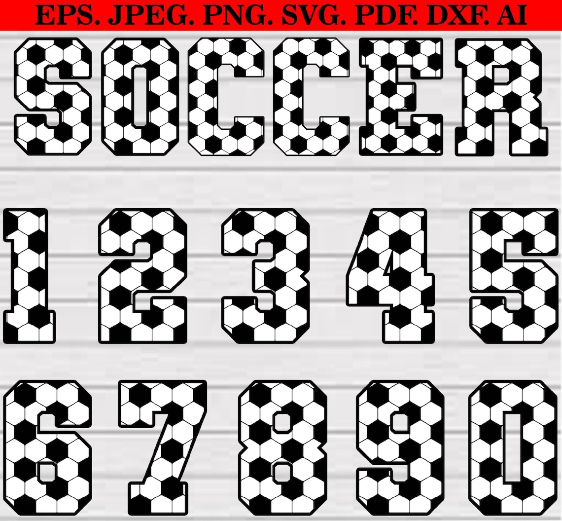 Soccer Svg Bundle, Soccer Numbers Svg, Varsity Soccer Numbers Svg ...