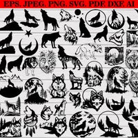 Howling Wolf Wall Art DXF File - Etsy