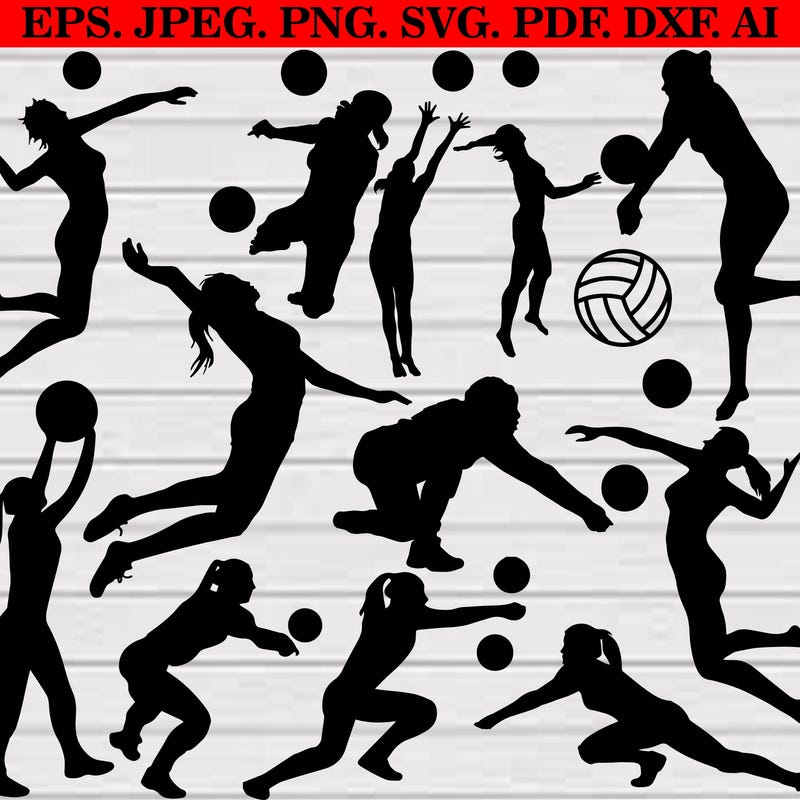 Volleyball Svg - Etsy