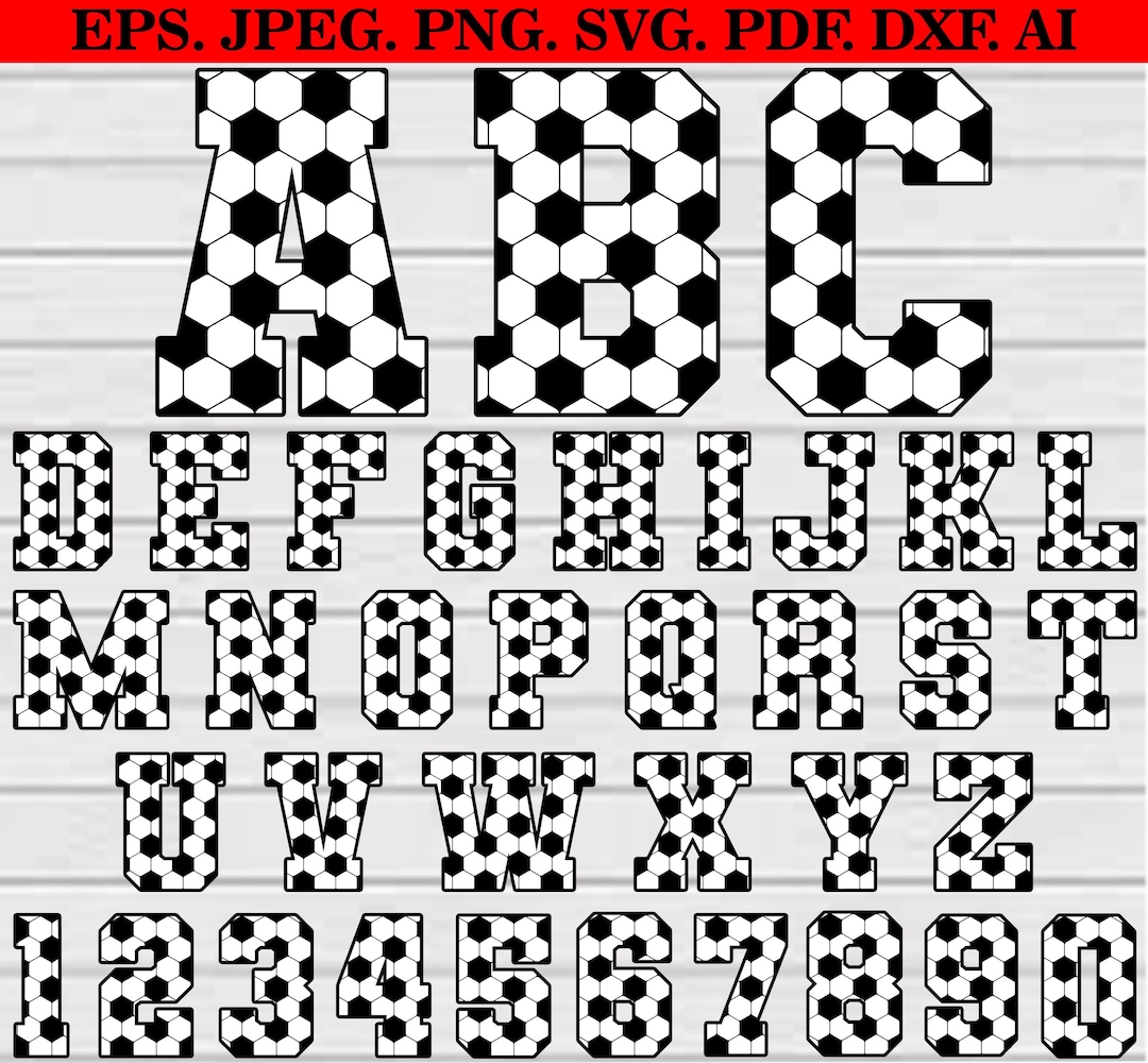 Soccer Font Svg Bundle, Soccer Alphabets Svg, Soccer Letters and ...