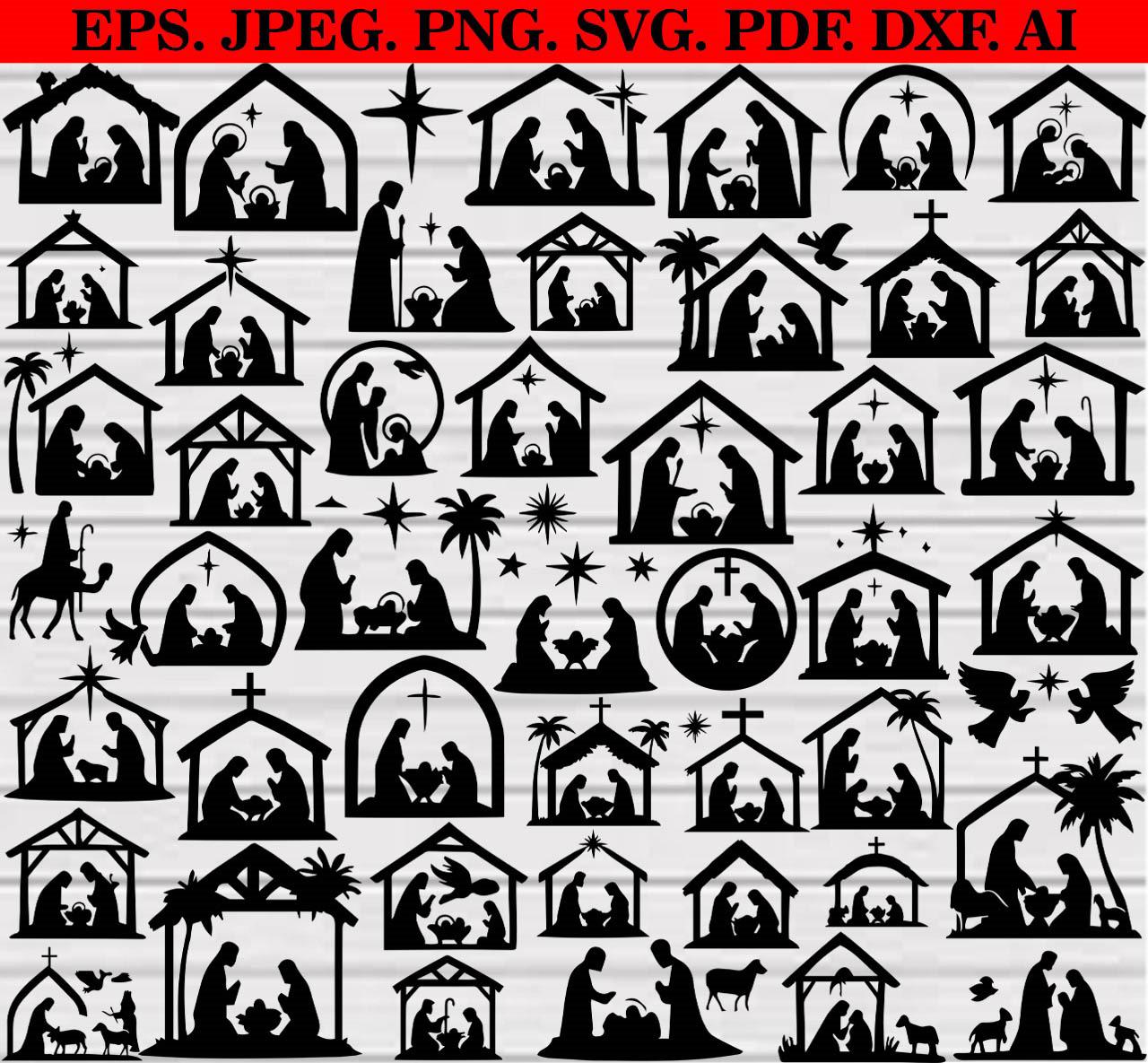 Nativity Svg Bundle, Nativity Clipart, Nativity Scene Svg, Nativity ...