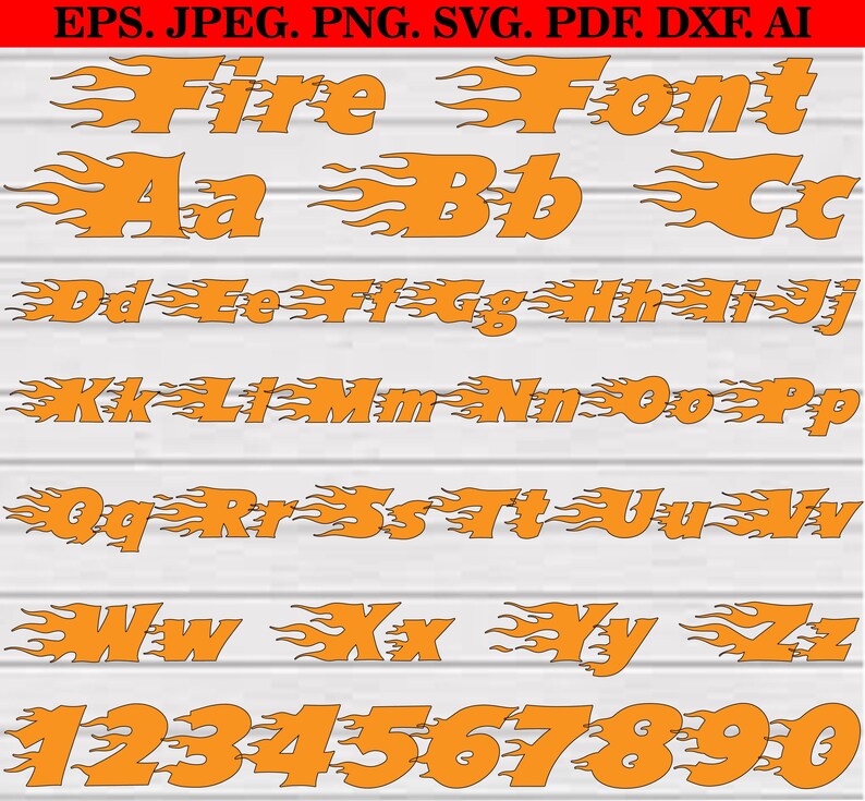 Fire Font SVG Bundle, Flame Alphabet (digital Files) - Etsy Canada