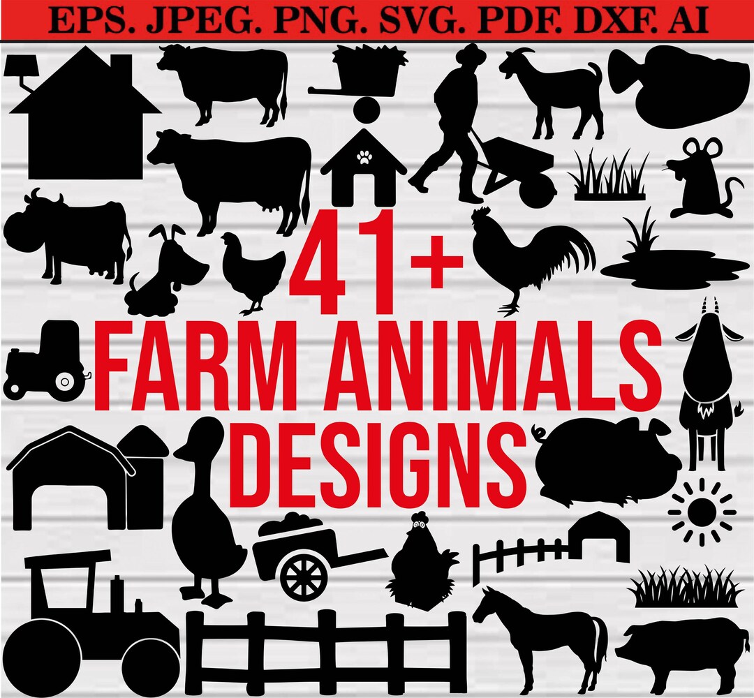 Farm Animal Scene Svg, Farmhouse Svg Bundle, Farmer Svg, Farm Animal ...