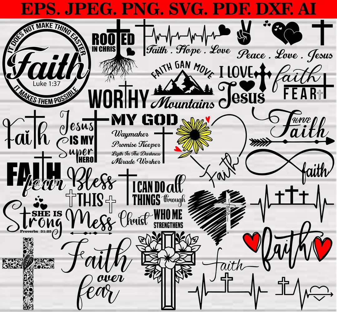 Faith Svg Bundle, Christian Svg Bundle, Religious Svg, Jesus Svg, Bible ...