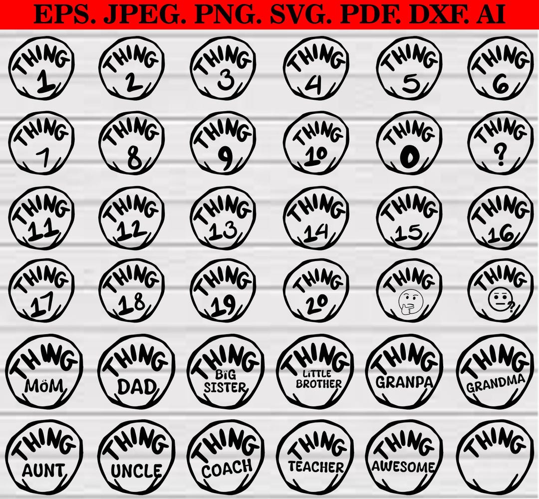 Thing 1 2 3 4 Svg Bundle, Mom of All Things Svg, Family Tshirts Group ...