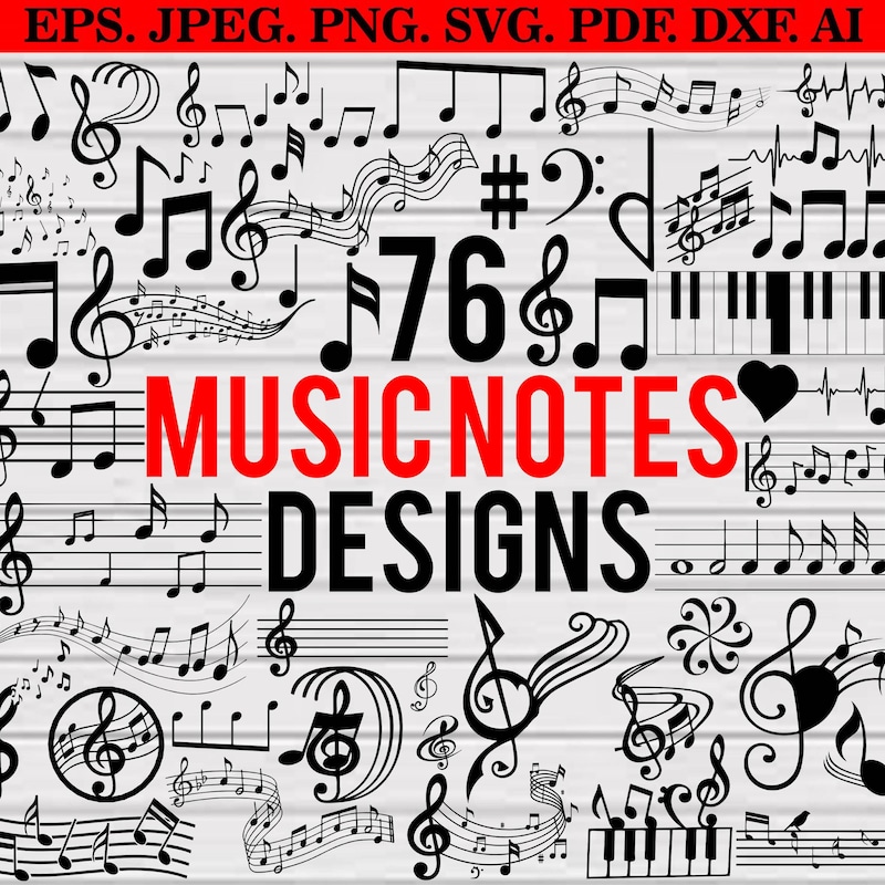 Music Notes Svg - Etsy