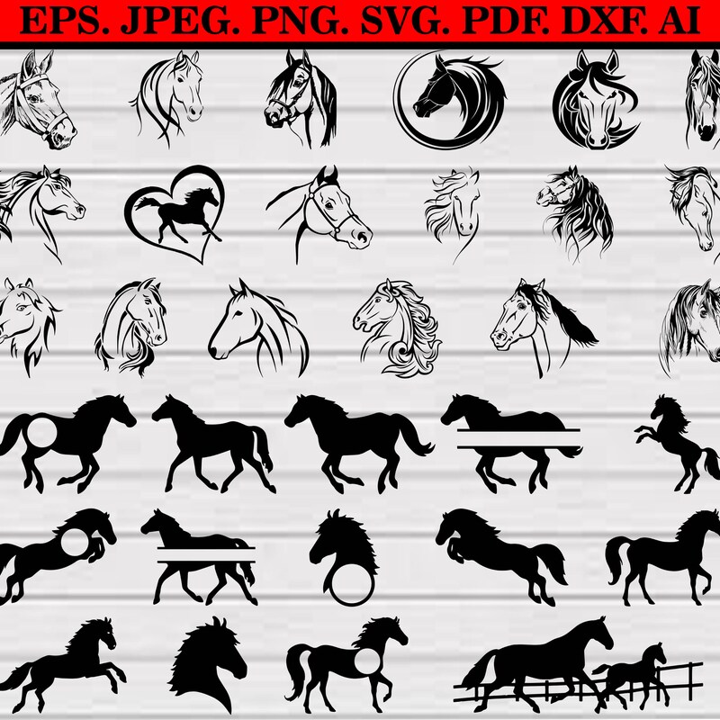 Horses Svg - Etsy