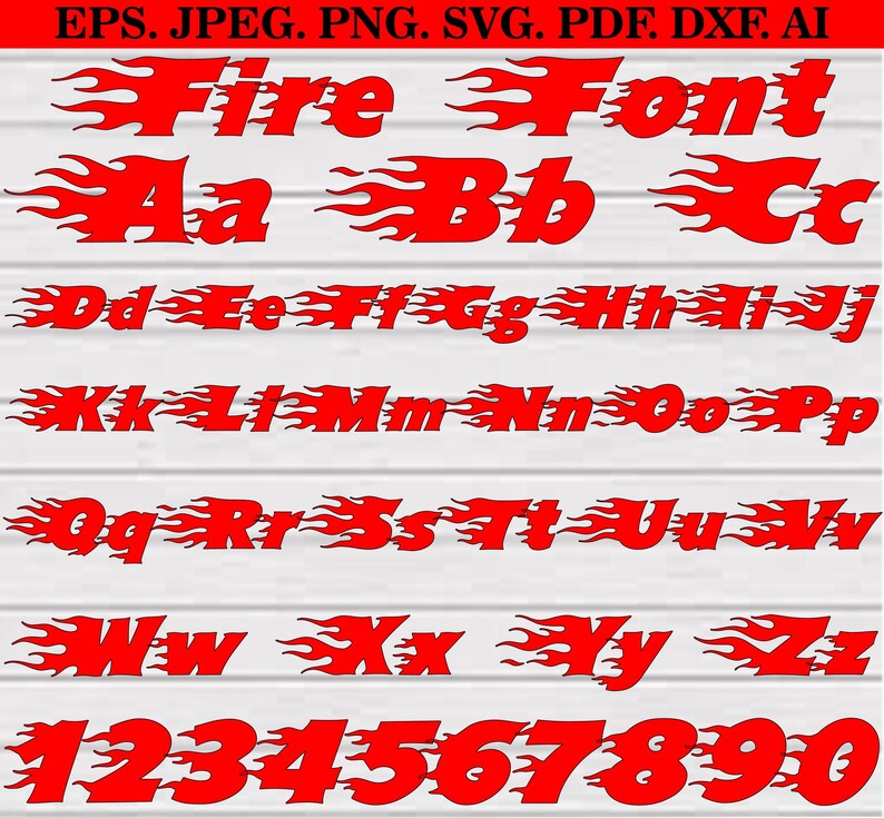 Fire Font SVG Bundle, Flame Alphabet (digital Files) - Etsy Canada