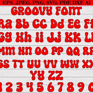 Groovy Font Svg Bundle, Retro Groovy Font Svg, Retro Alphabet Svg ...