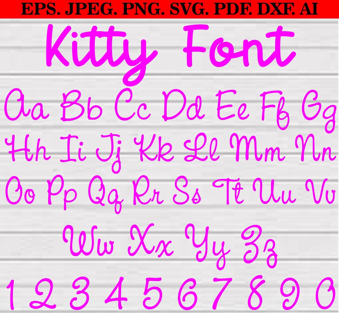 Kitty Font Svg Bundle, Kitty Font Letters Svg, Kitty Font Alphabets Svg ...