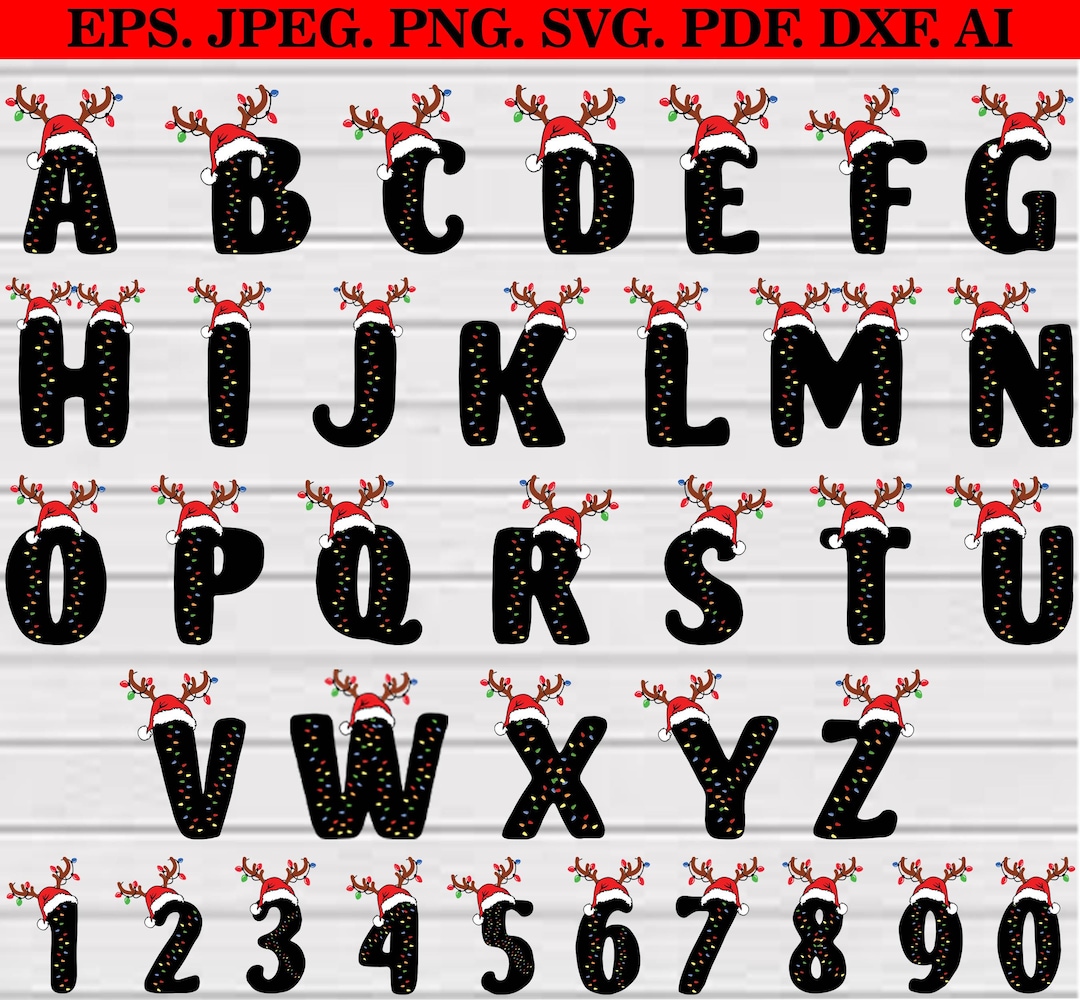 Christmas Alphabet Svg Bundle, Christmas A-Z Letters Svg, Christmas ...