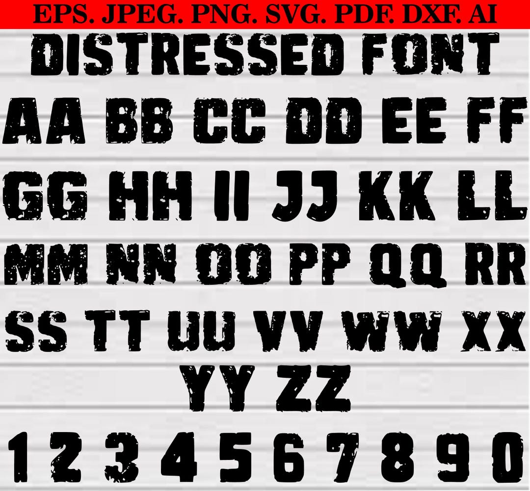 Distressed Font Svg, Distressed Alphabet Svg, Distressed Letters Svg ...
