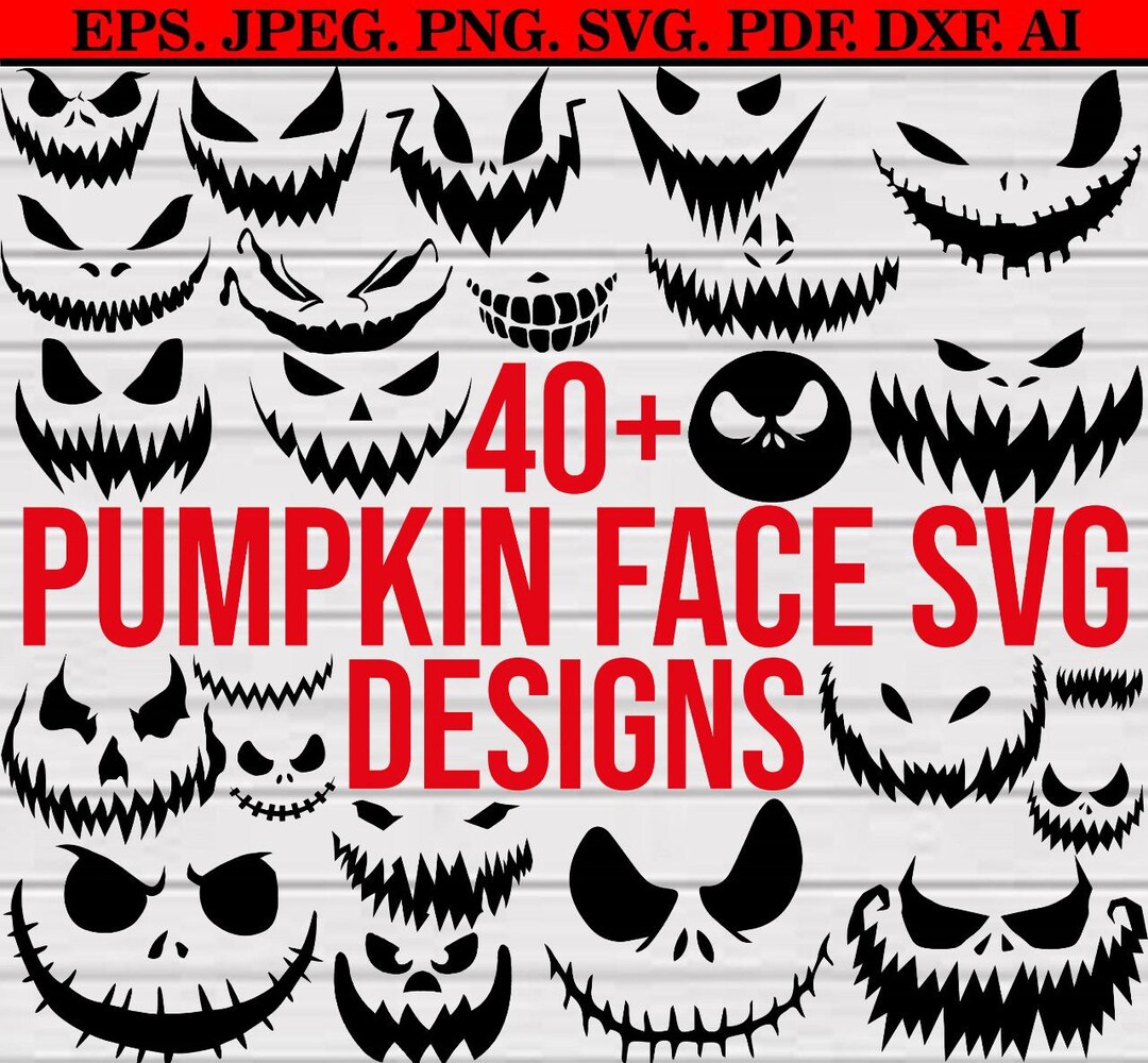 Halloween Faces Svg Bundle, Halloween Ghosts Svg. Scary Halloween Faces ...