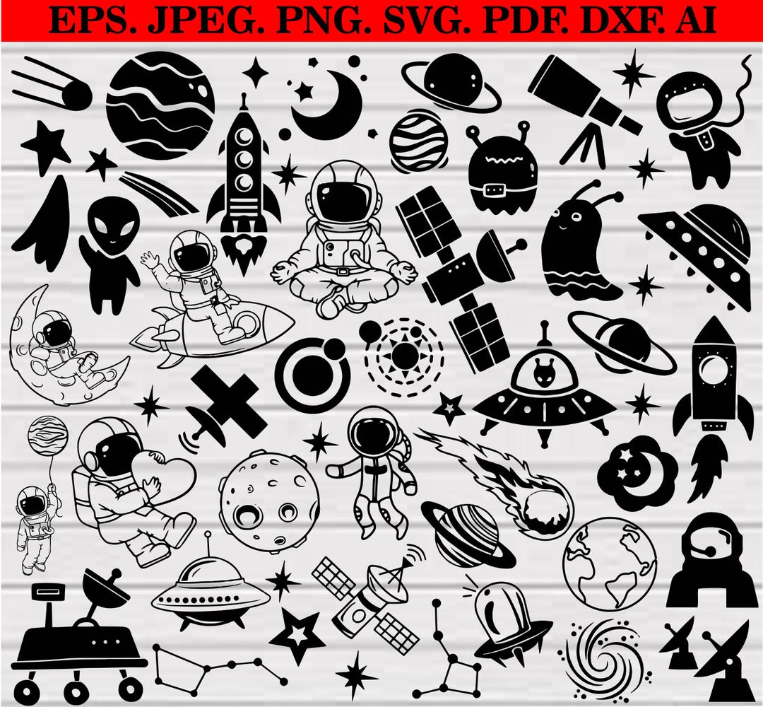 Space Svg Bundle, Space Png Bundle, Space Svg, Space Silhouette, Space ...