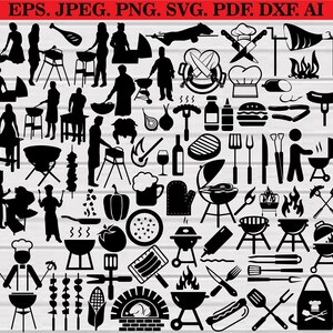 Barbeque Svg Bundle, Barbeque Clipart, Barbeque Silhouette, Barbeque ...