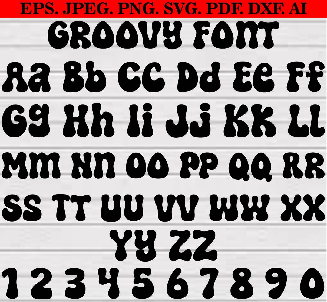 Groovy Font Svg Bundle, Retro Groovy Font Svg, Retro Alphabet Svg ...