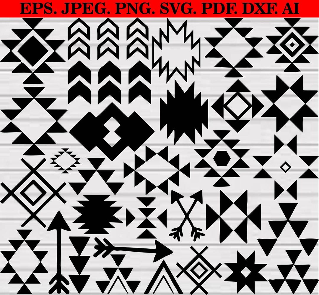 Southwestern Svg Bundle, Southwestern Elements Svg, Western Svg, Aztec ...