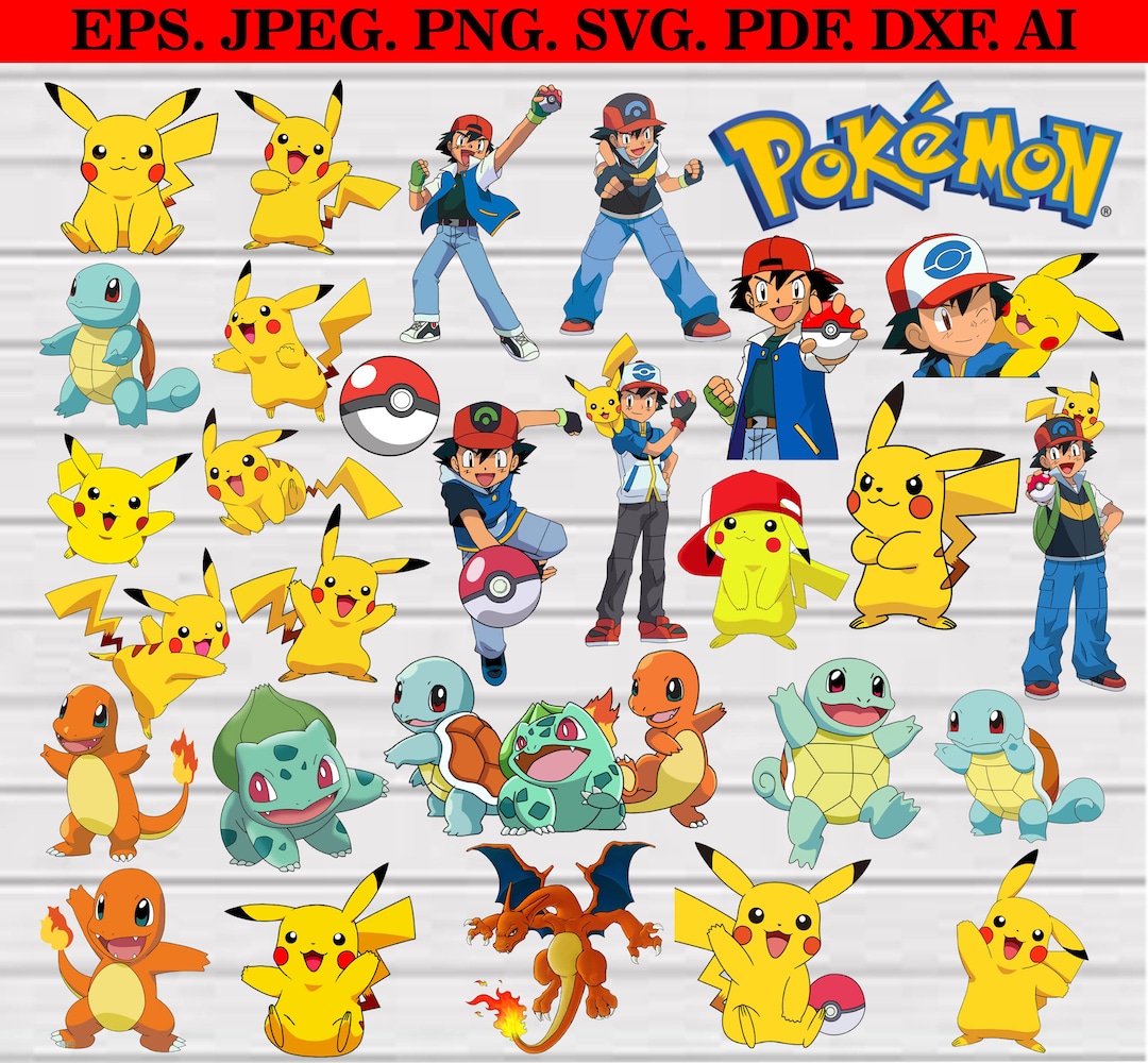 Pokemon Svg Bundle, Pokemon Png Bundle, Pokemon Clipart, Pokemon Cut ...
