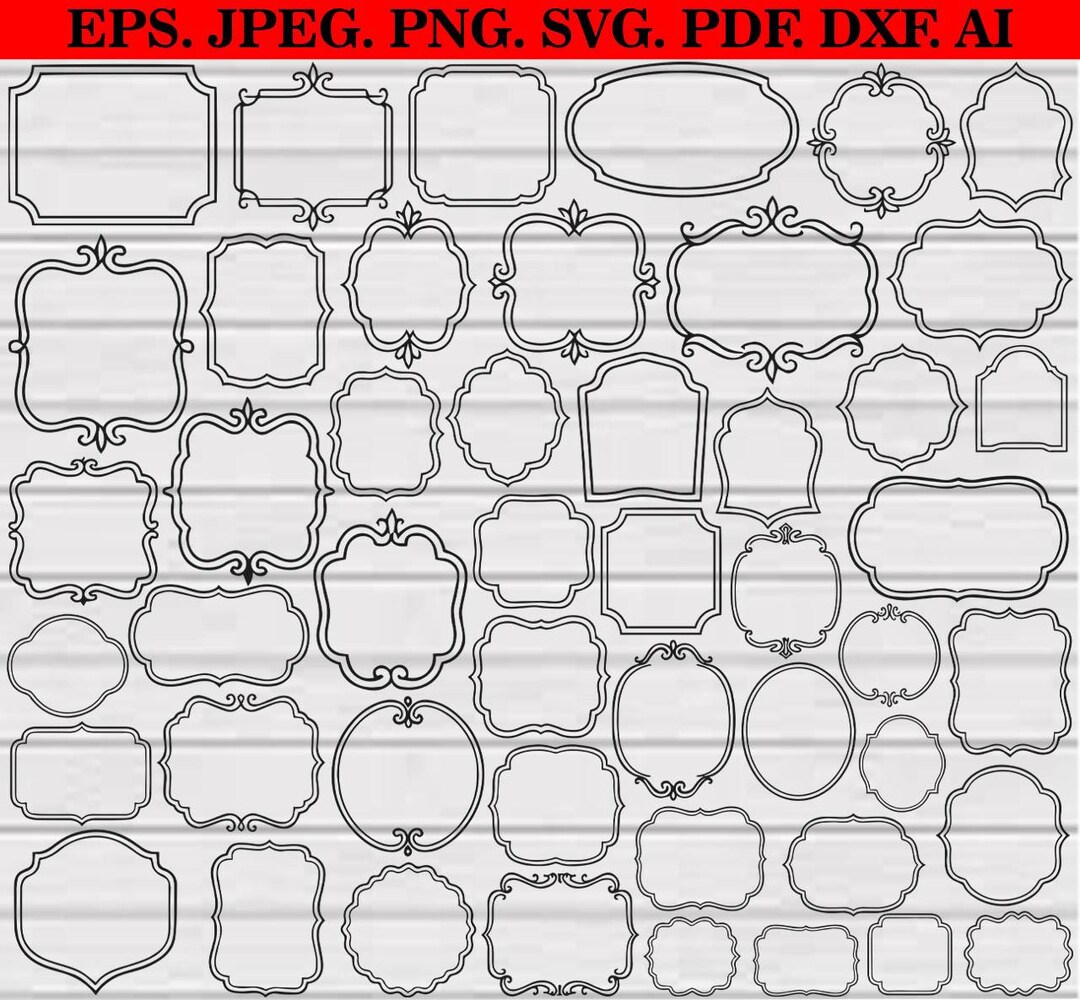 Decorative Frame Svg Bundle, Rectangle Frame Svg, Vintage Frames Svg ...