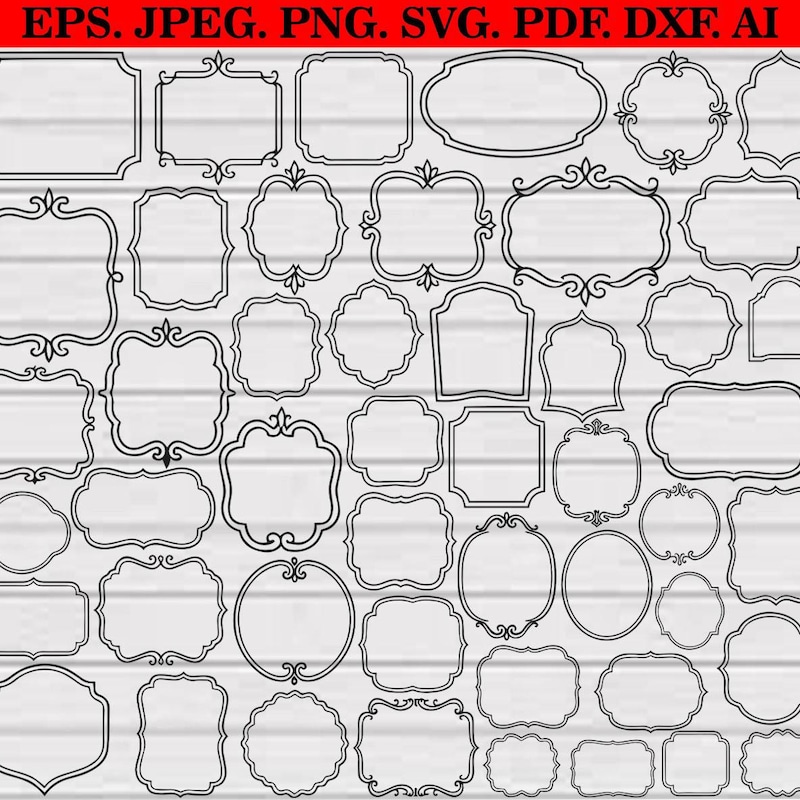 Rectangle Frame Svg - Etsy