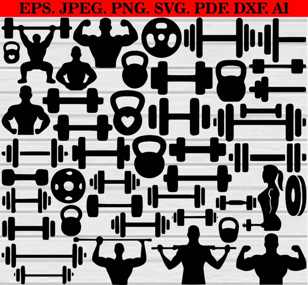 Weights Svg Bundle, Gym Svg Bundle, Fitness Svg Bundle, Powerlifting ...