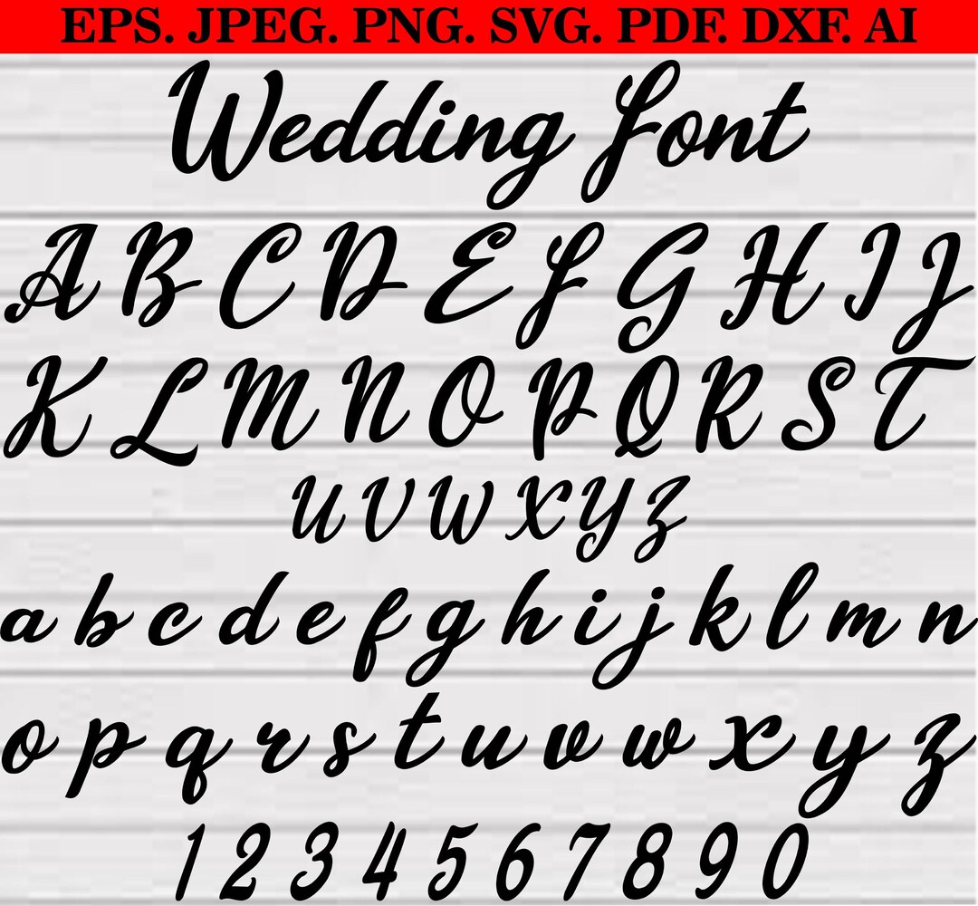 Wedding Font Svg Bundle, Script Font Svg, Wedding Font Clipart, Wedding ...