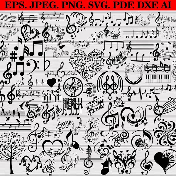 Music Notes Svg - Etsy