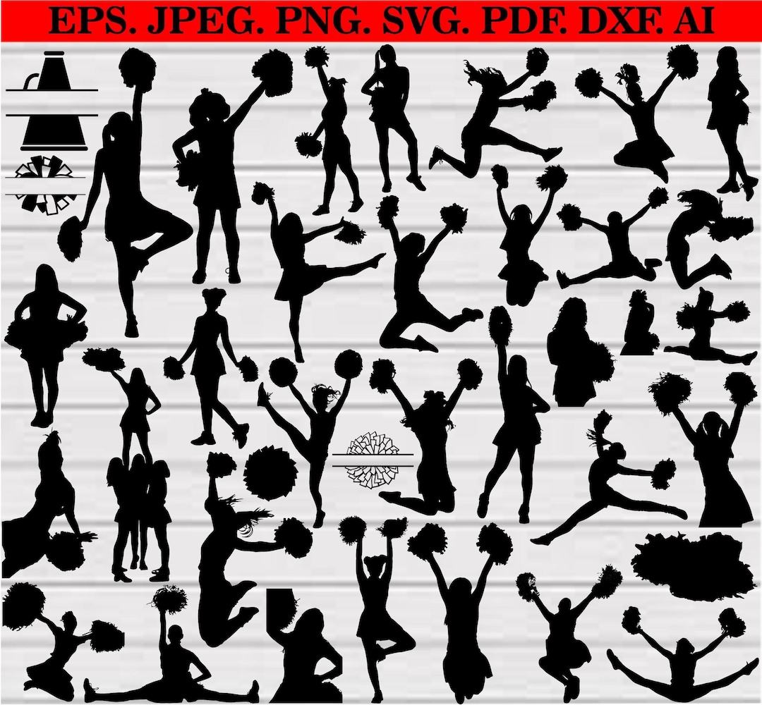 Cheerleader Svg Bundle, Cheerleader Clipart, Cheerleading Svg ...
