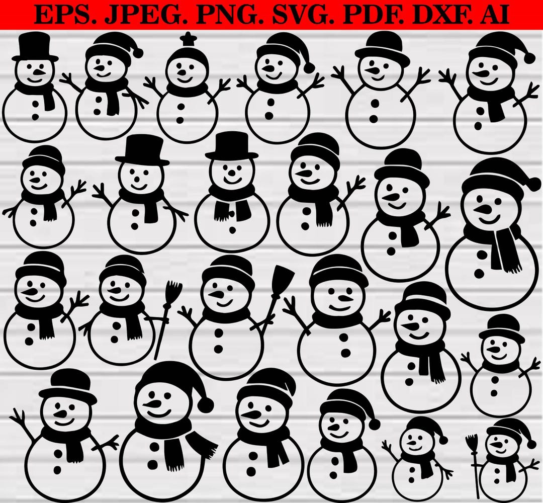 Snowman Svg Bundle, Snowman Clipart, Snowman Cut Files for Cricut ...