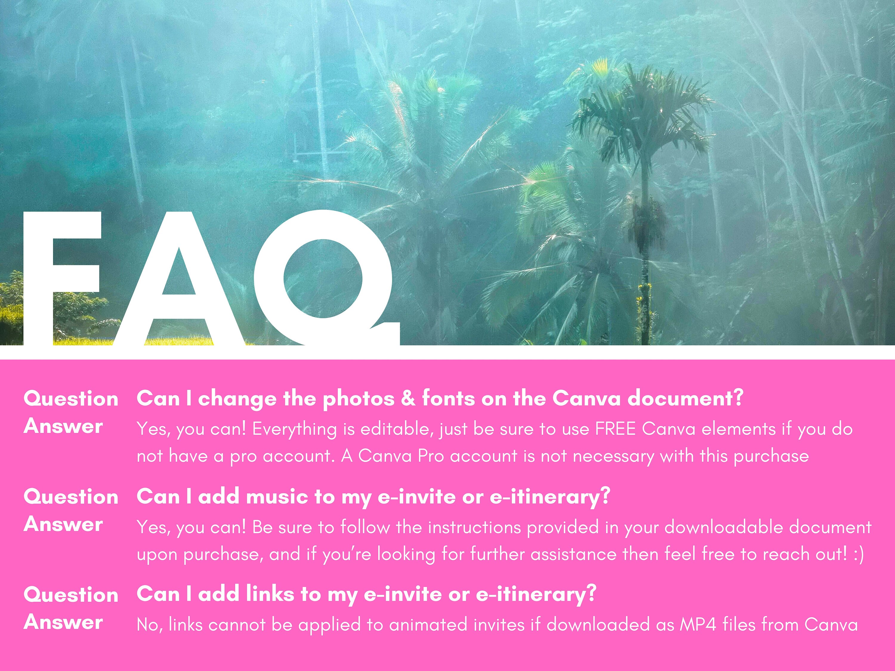 Digital Birthday Bali Trip Invitation, Pink, Itinerary, Invite, E ...