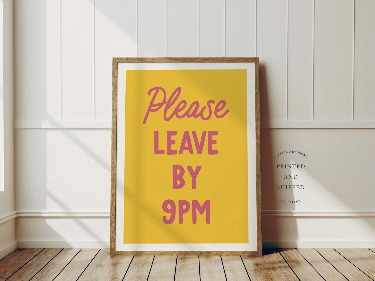 Please Leave by 9pm Print | Wall Art Print | Funny Home Decor ...