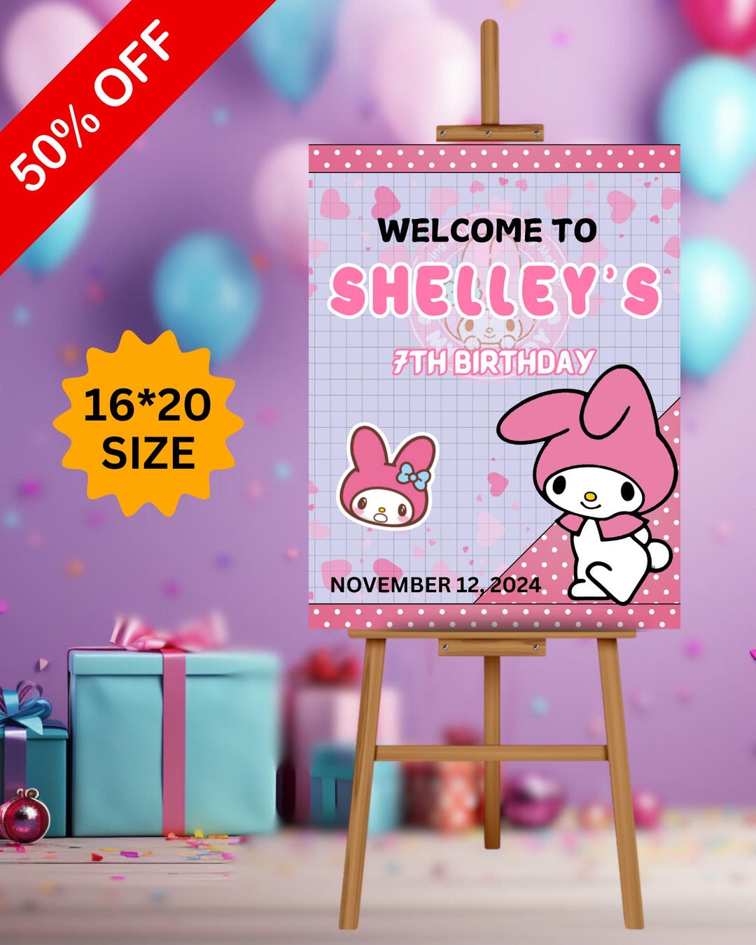 Editable My Melo Birthday Welcome Sign Template, My Melo Birthday ...