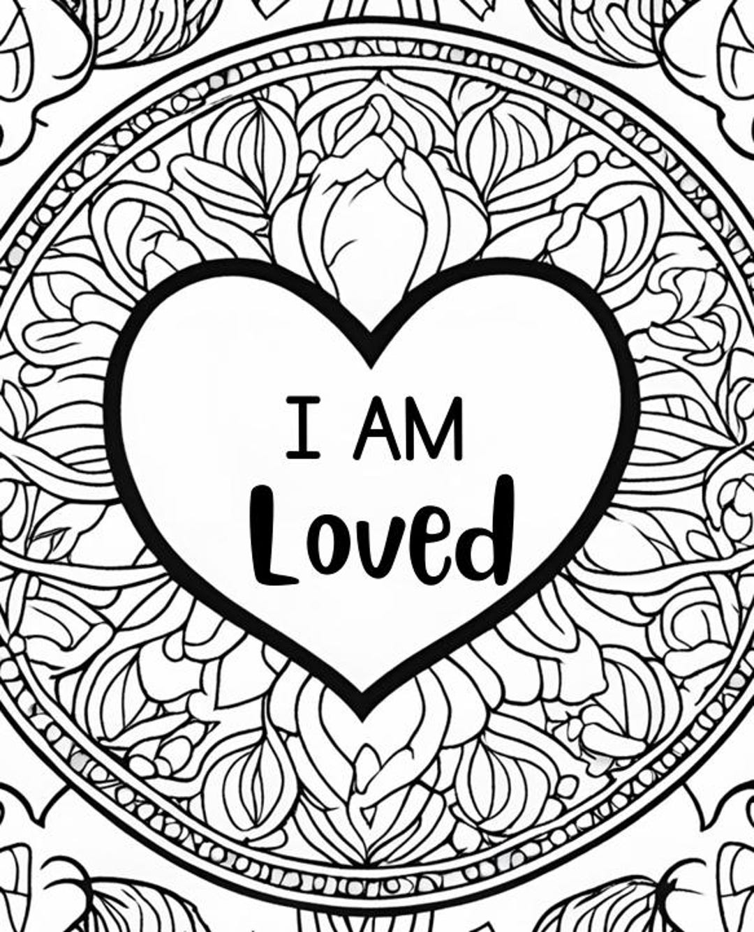 I Am Loved Coloring Pages - Etsy